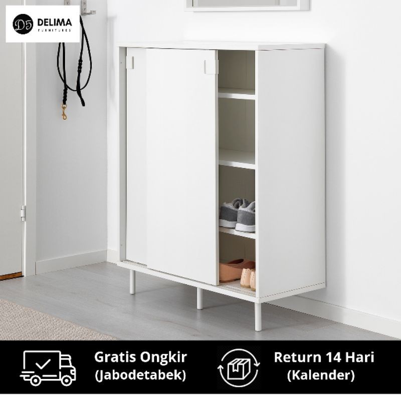 Jual Shoe Cabinet Rak Penyimpanan Sepatu Kabinet Pintu Geser, Putih ...