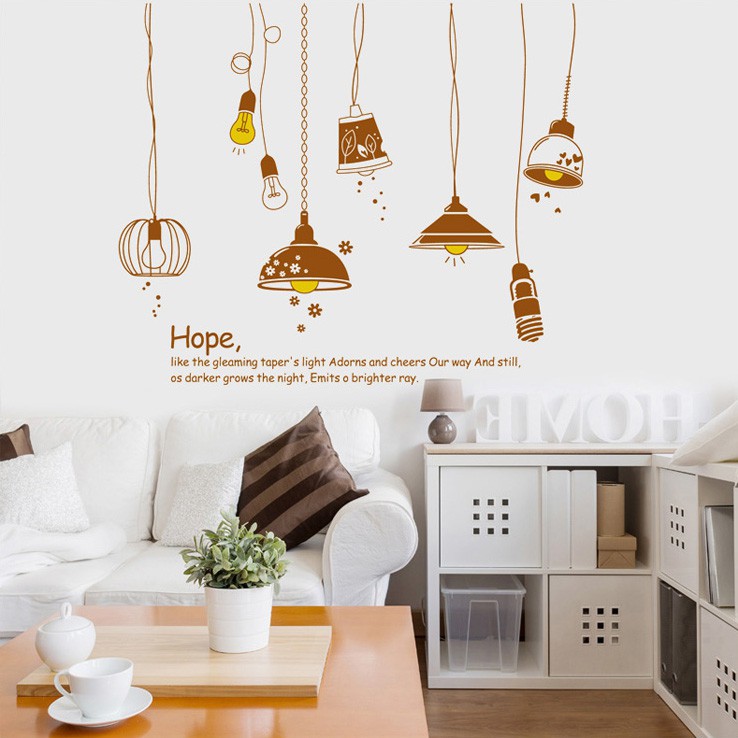 Jual Wall Sticker L5 - JM7176 Lamp Coklat Wallsticker Dekorasi Dinding ...