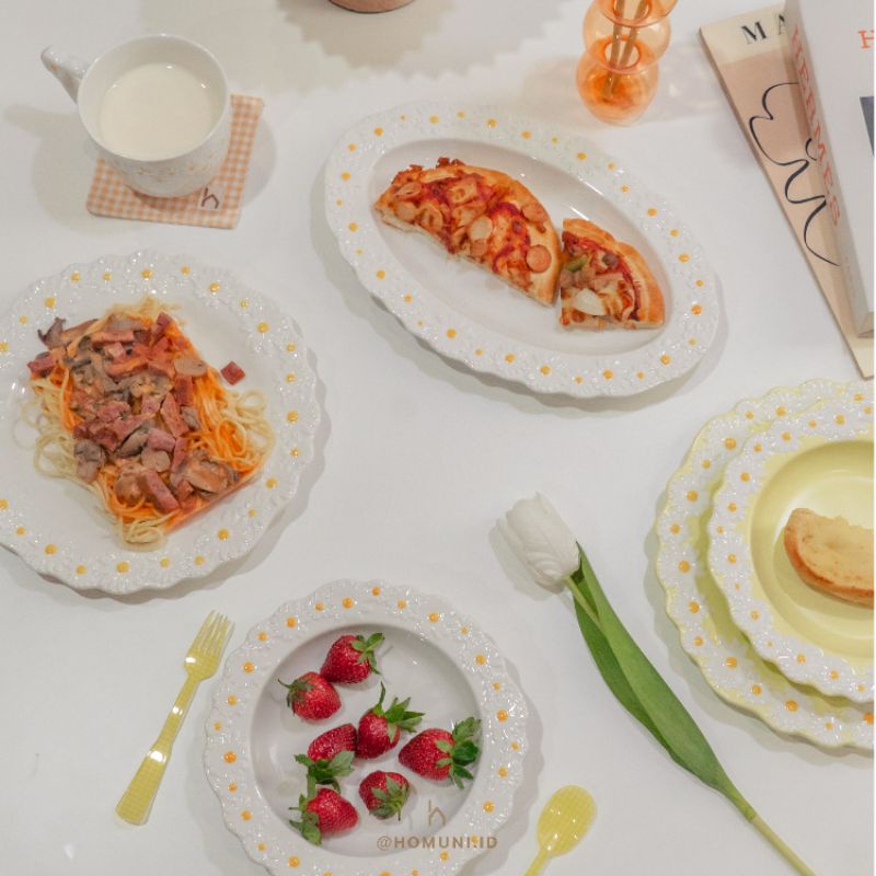 Jual Deiji Flower Plate/Piring Korea Aesthetic/Piring Keramik Bunga ...