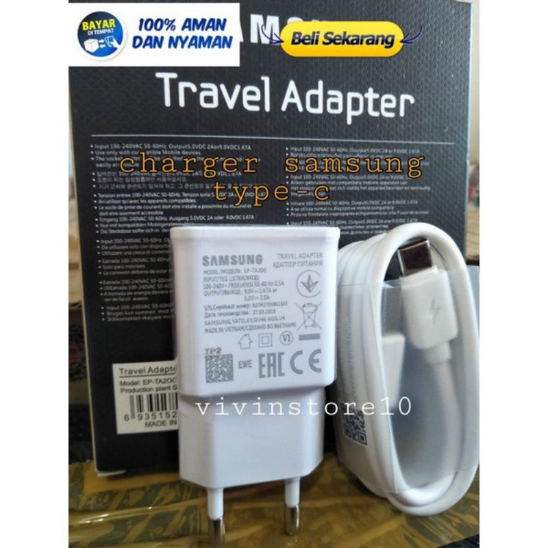 Jual charger samsung type-c samsung A20/A30/A50/S10 casan samsung S10 ...