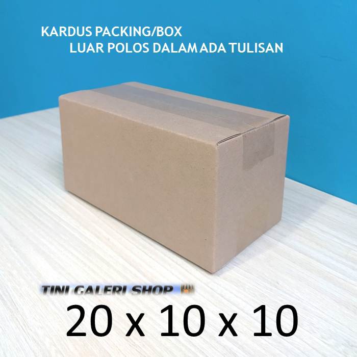 Jual Kardus Packing Karton Box Uk.20x10x10 cm Luar Polos Dalam Ada ...