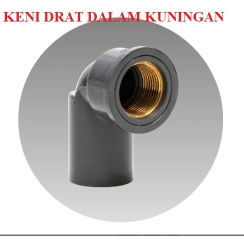 Jual RUCIKA KNEE DRAT DALAM KDD PVC 1/2" AW / Faucet Elbow METAL Kuningan | Shopee Indonesia