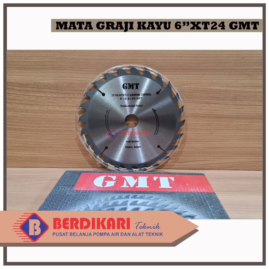 Jual Mata Graji Potong Kayu Circle / Circular Saw Blade GMT 6" x 24T ...