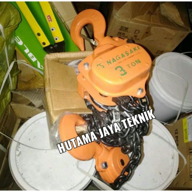 Jual Chain Block Blok Katrol Takel Derek Nagasaki 3 Ton 3T 7 Meter 7M ...