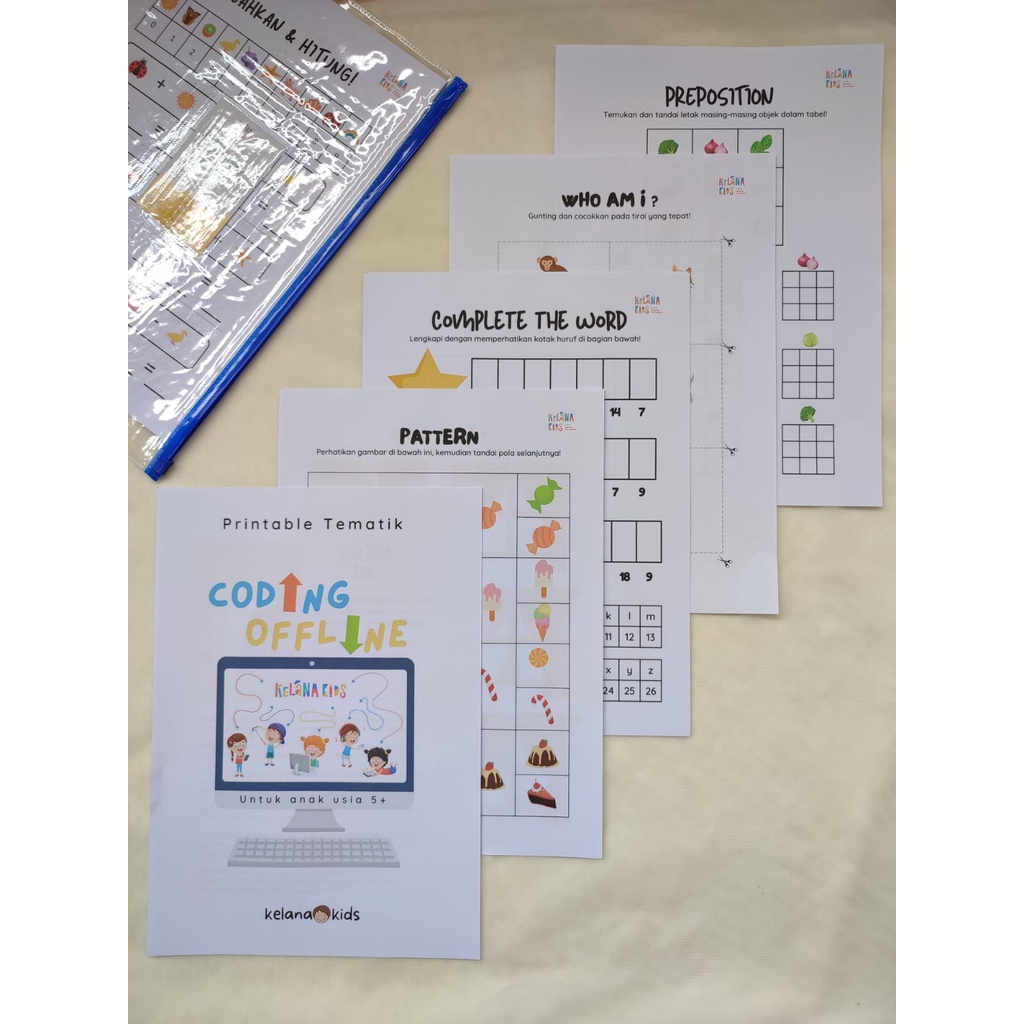 Jual Printable Coding Offline for Kids Lembar Kerja Kognitif Anak Usia ...