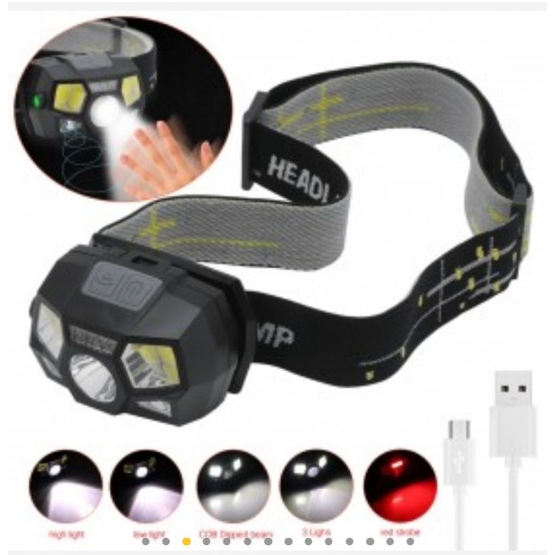 Jual Senter LED Kepala Headlamp senter tangan charger batre Aa 18650 ...