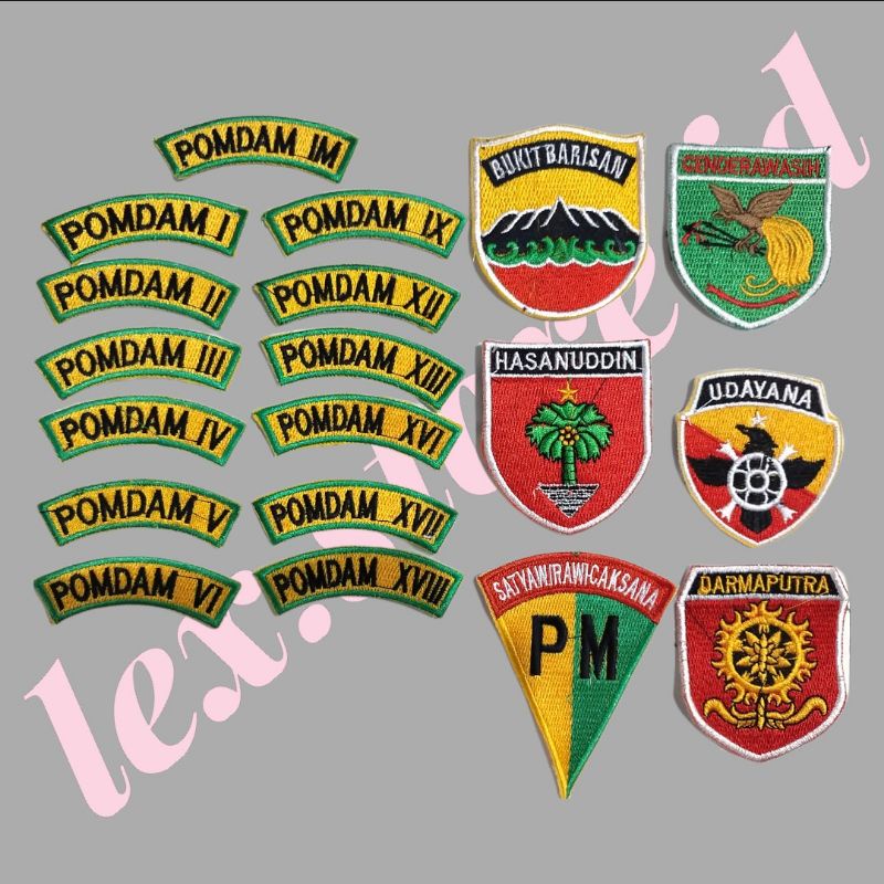 Jual ATRIBUT PM PDH / POMDAM 1 SD 18 UNTU BAJU PDH PLUS PDL 2 O SATU ...