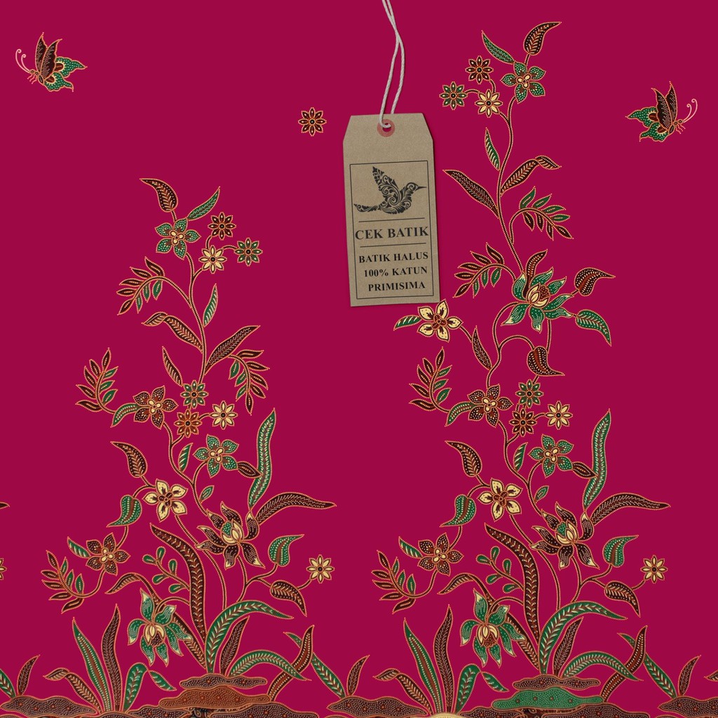 Jual Kain Batik - Motif Nuansa Bunga (Pink Fanta) | Shopee Indonesia