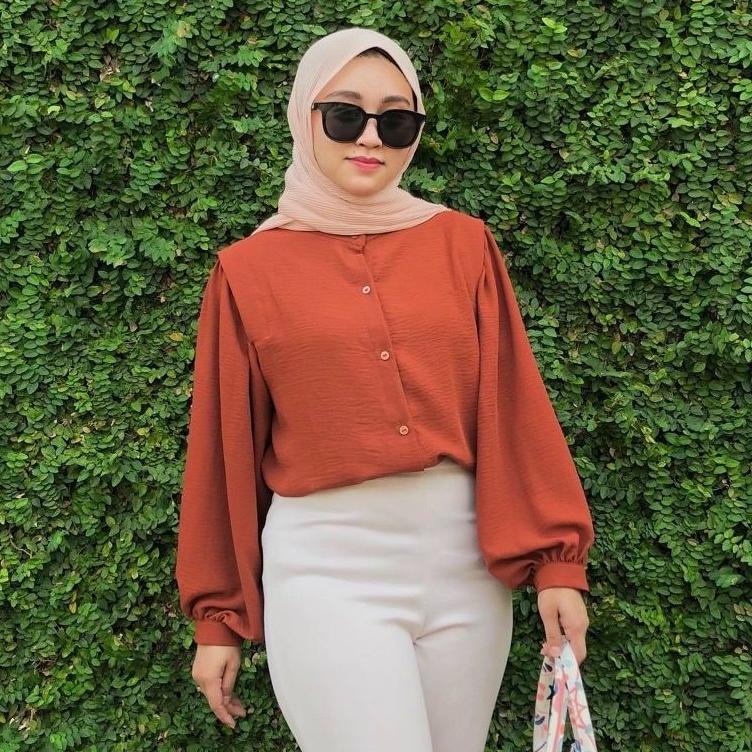 Jual KODE-LY22 Aisa Blouse Crinkle Premium Kemeja Formal Kerja ...