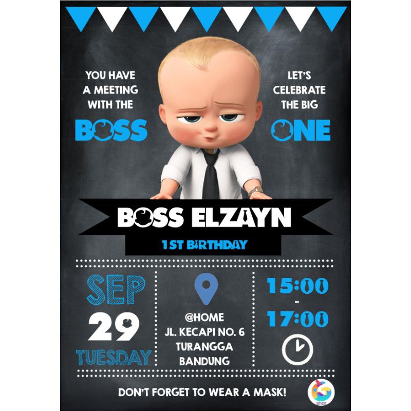 Jual Birthday Invitation / Undangan Ulang tahun Anak Tema Baby Boss ...