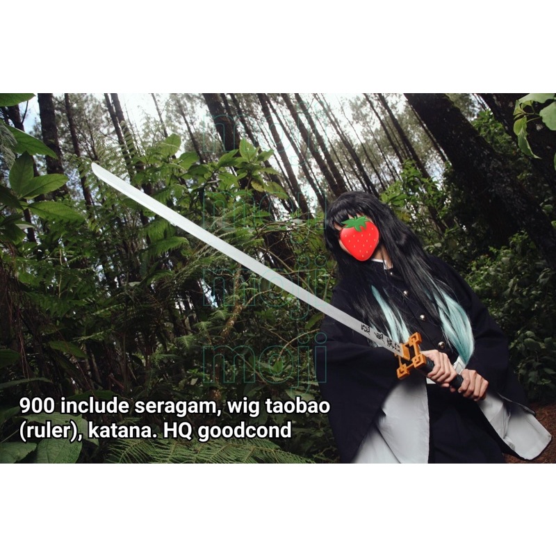 Jual kostum cosplay muichiro kny fullset wig katana | Shopee Indonesia