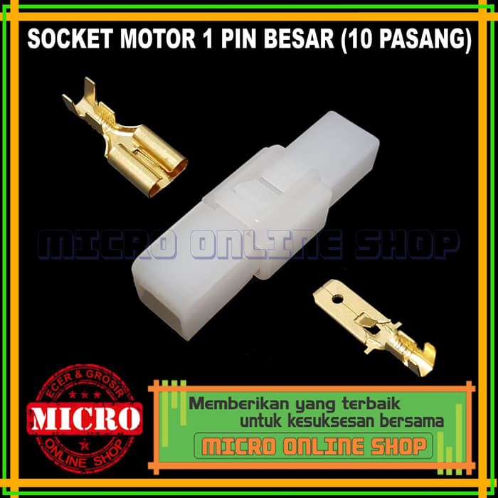 Jual Socket 1 Pin Besar Skun Soket Motor Konektor Kabel Motor Isi 10 ...