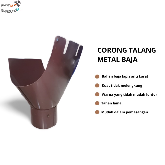 Jual Corong Penampung Talang Air 1/2 Lingkaran Bahan Metal Baja Lapis ...