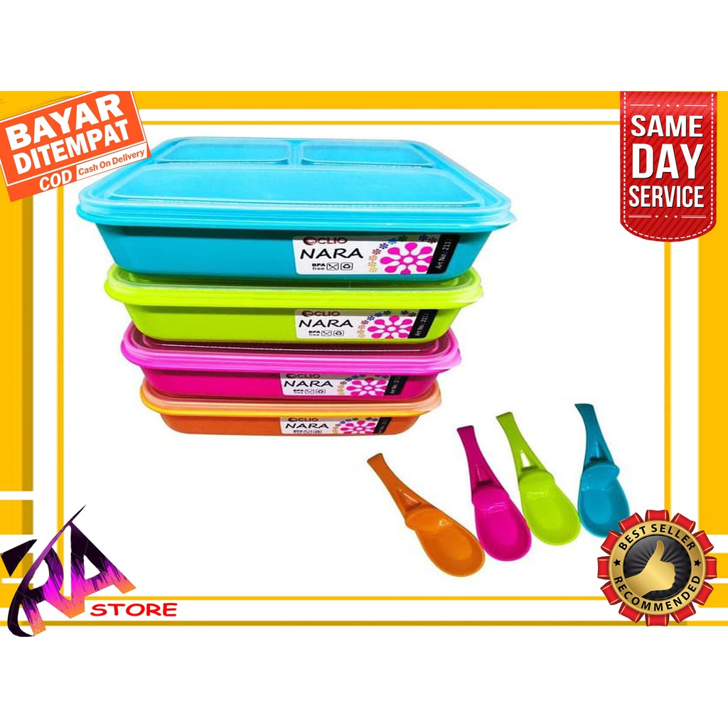 Jual Tempat Makan Bekal Anak Lunch Box Clio NARA Kotak Makan + Sendok | Shopee Indonesia