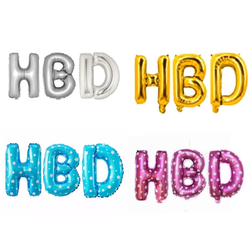 Jual BALON FOIL HBD 1 set 3 HURUF WARNA GOLD SILVER PINK BIRU MERAH ...