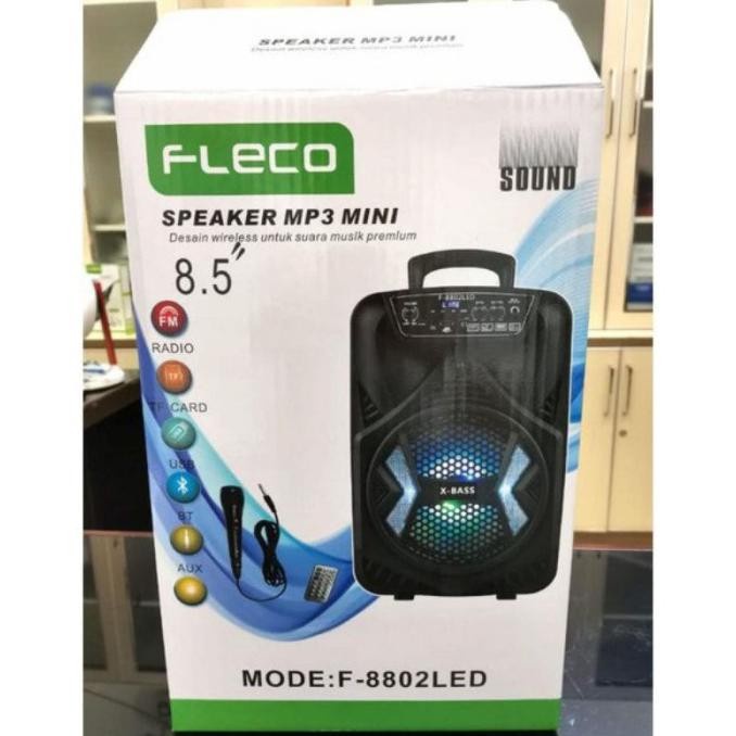 Jual COD Speaker Terbaru Bluetooth Fleco F-8801/8802 Free Mic+Remote X ...