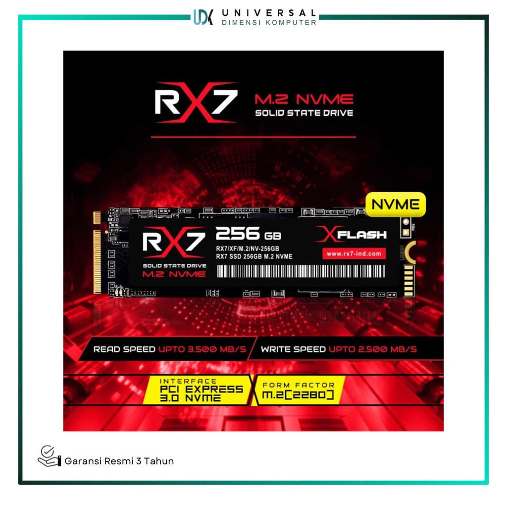 Jual SSD M2 NVME 256GB RX7 GARANSI RESMI 3 TAHUN | Shopee Indonesia