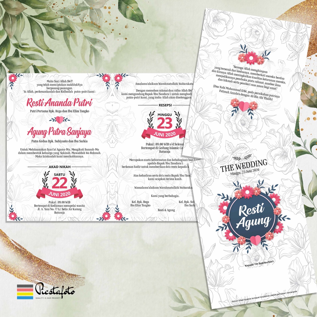 Jual Undangan Resepsi Pernikahan Custom 03 | Shopee Indonesia