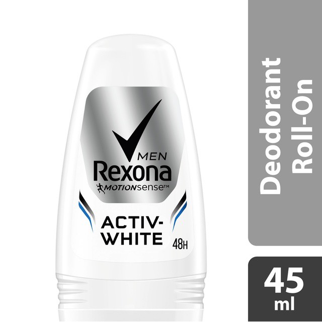 Jual REXONA MEN DEODORANT ROLL ON ACTIVE WHITE 45 ML | Shopee Indonesia
