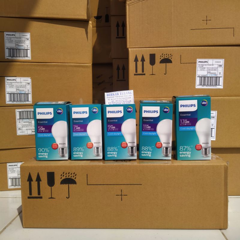 Jual Philips LED Essential 5 7 11 13 Watt W Putih Lampu Ess Bulb 3w 5w ...