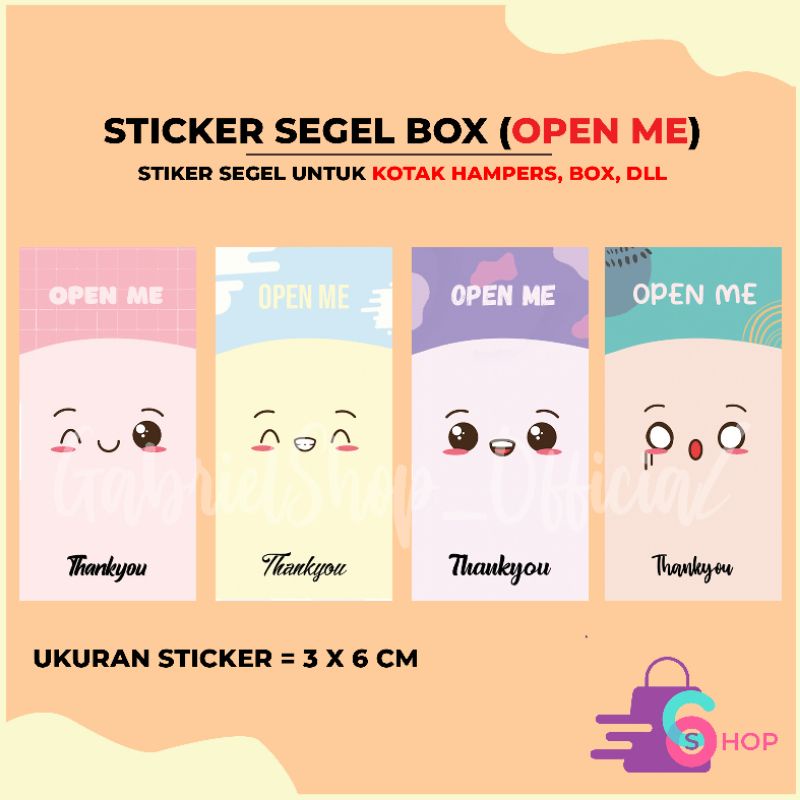 Jual (70pcs) STIKER SEGEL BOX OPEN ME THANK YOU || STICKER LABEL BOX ...