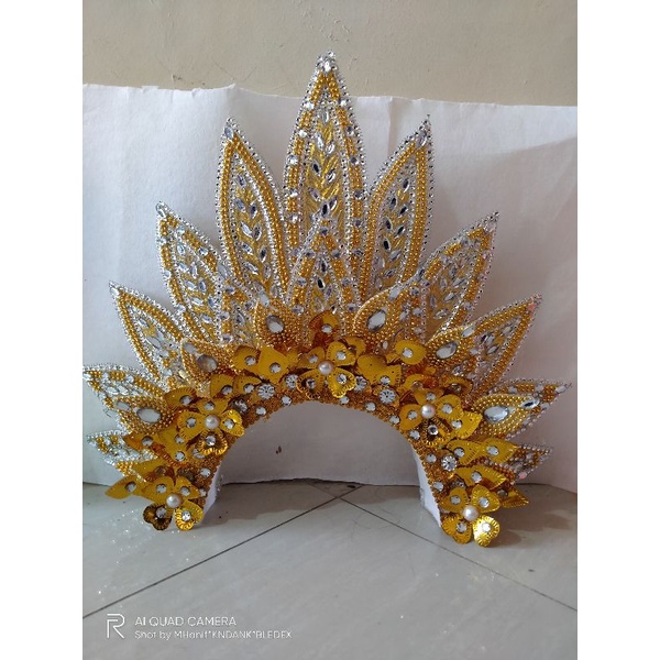 Jual mahkota tari lancip dua susun modern payet/mahkota tari modern ...