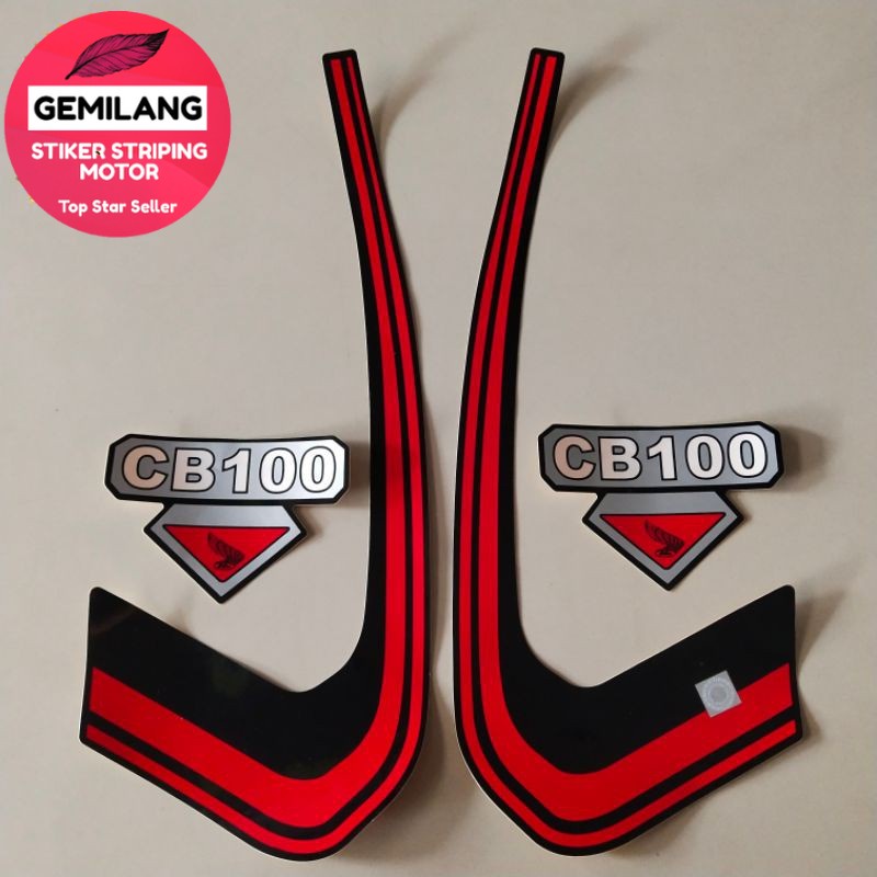 Jual Striping Decal Polet Sticker honda cb 100 cb100 1976 hitam lis ...
