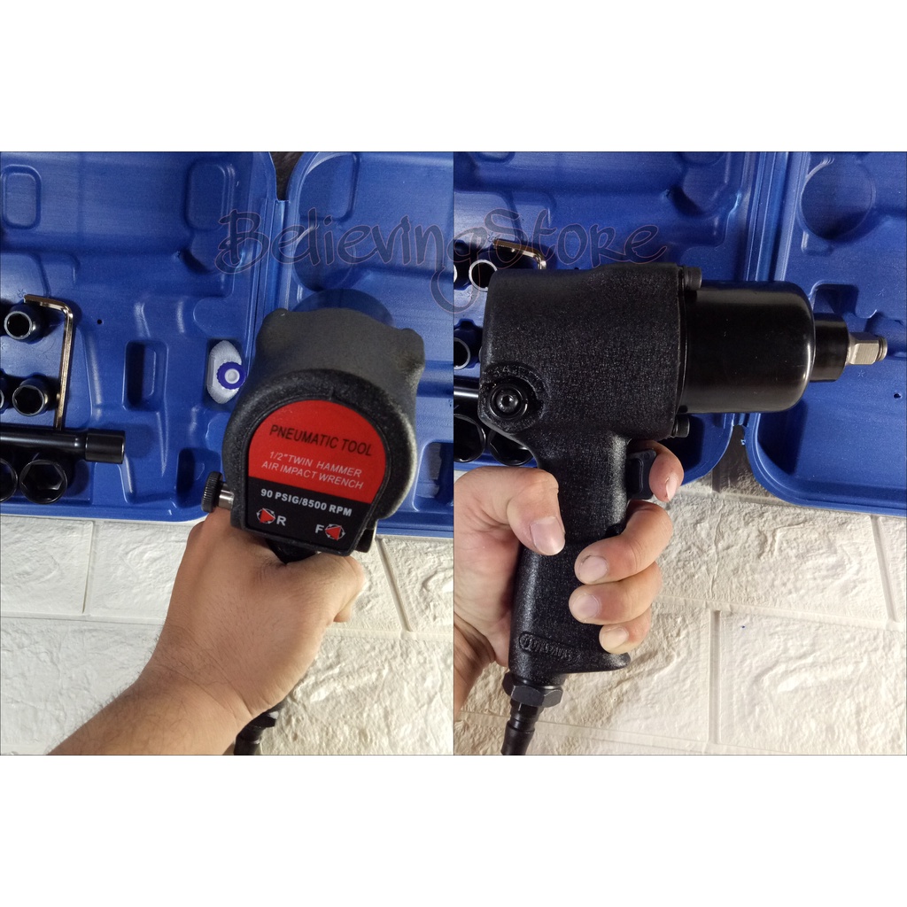 Jual Air Impact Wrench 1/2" Twin Hammer / Bor Angin Pembuka Baut 1/2 ...