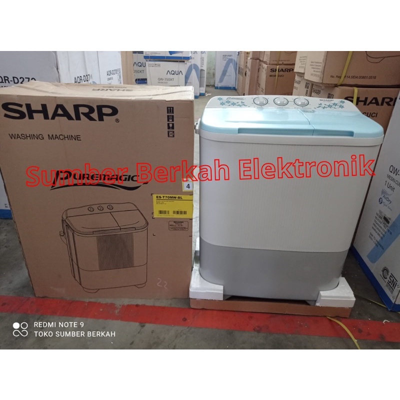 Jual MESIN CUCI SHARP 2 TABUNG EST 70 MW 7KG 6,5 basah 330 watt promo ...
