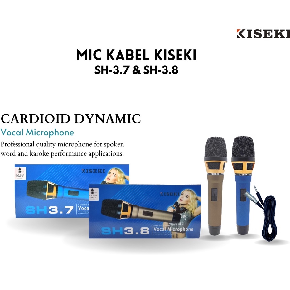 Jual Kiseki Mic Kabel Sh 3.7 & 3.8 Professional Dynamic Microphone | Shopee Indonesia