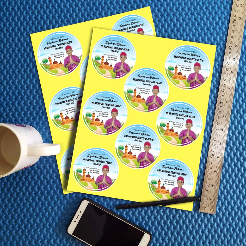 Jual Stiker Label Khitanan Anak Tumpeng Mini Souvenir Sticker Sunat ...