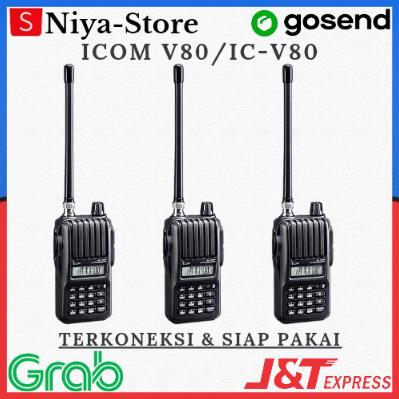 Jual Paket Murah!! 3 Unit Radio Komunikasi HT ICOM V80 / ICV80 / IC-V80 (Siap Pakai) | Shopee ...