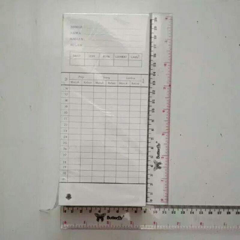 Jual KARTU ABSENSI MANUAL/KARTU ABSEN KARYAWAN (ISI 100 PCS) | Shopee ...