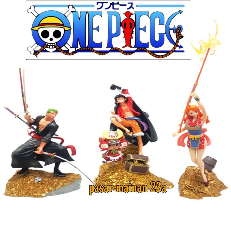 Jual Figure One piece Monkey D Luffy Nami Zoro coin Treasure ...