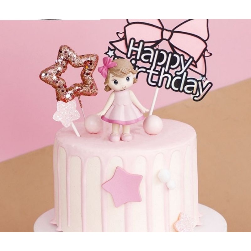Jual topper kue/topper girl/topper happy birthday/topper princess ...