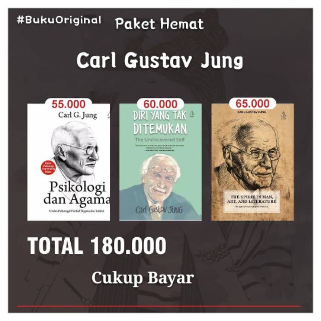 Jual Carl Gustav Jung Psikologi dan agama Diri yang tak di temukan the spirit in man, art and ...