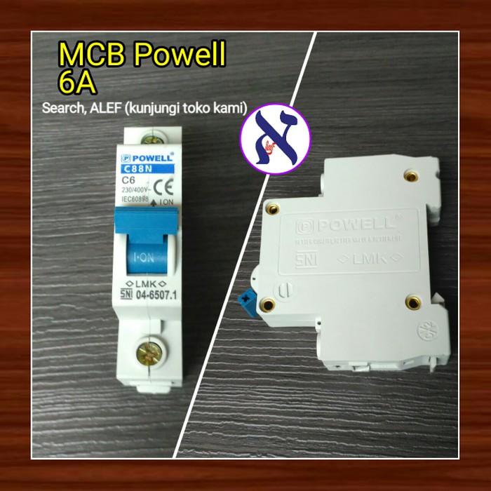Jual mcb powell 6A 1 phase 6 A c6 Powel circuit breaker | Shopee Indonesia