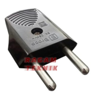 Jual Steker Broco Colokan Listrik Gepeng Hitam Male Two Pole Plug 344 ...