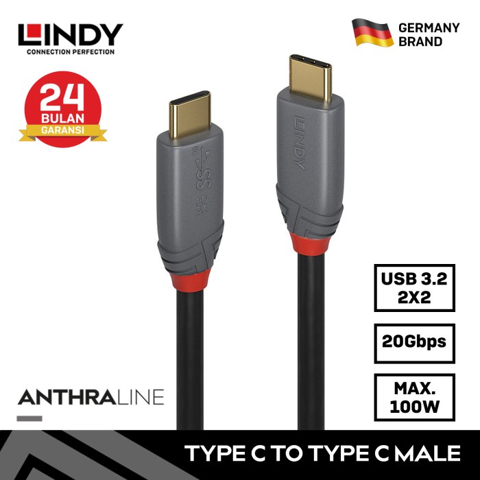 Jual LINDY Kabel Data Charger 1.5M Kabel Type C to C USB 3.2 2x2 Cable ...