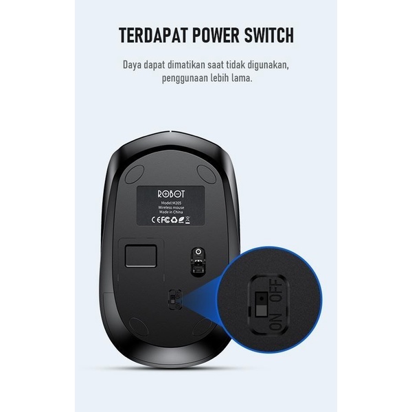 Jual Kirim Langsung Mouse Robot M205 Wireless Optical 2.4Ghz Termasuk Baterai 16000DPI Best ...