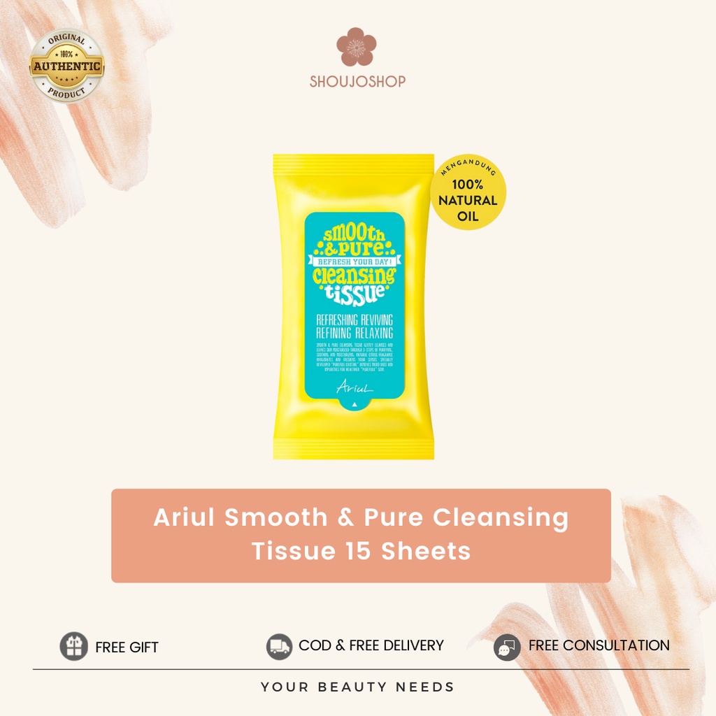 Jual Ariul Smooth & Pure Cleansing Tissue 15 Sheets | Shopee Indonesia