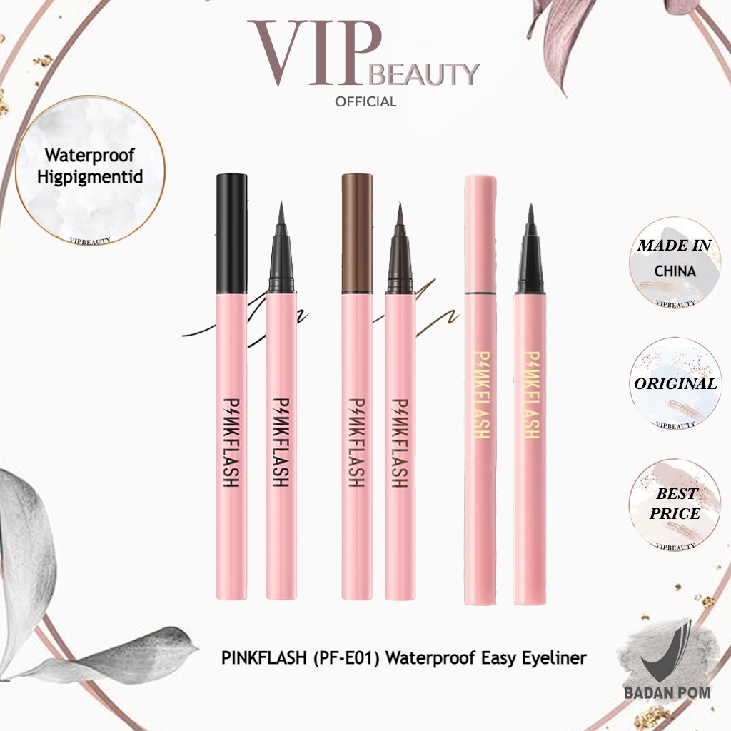 Jual PINKFLASH (PF-E01) OhMyLine Waterproof Easy Eyeliner Pen Anti Air Tahan Lama -Hitam ...