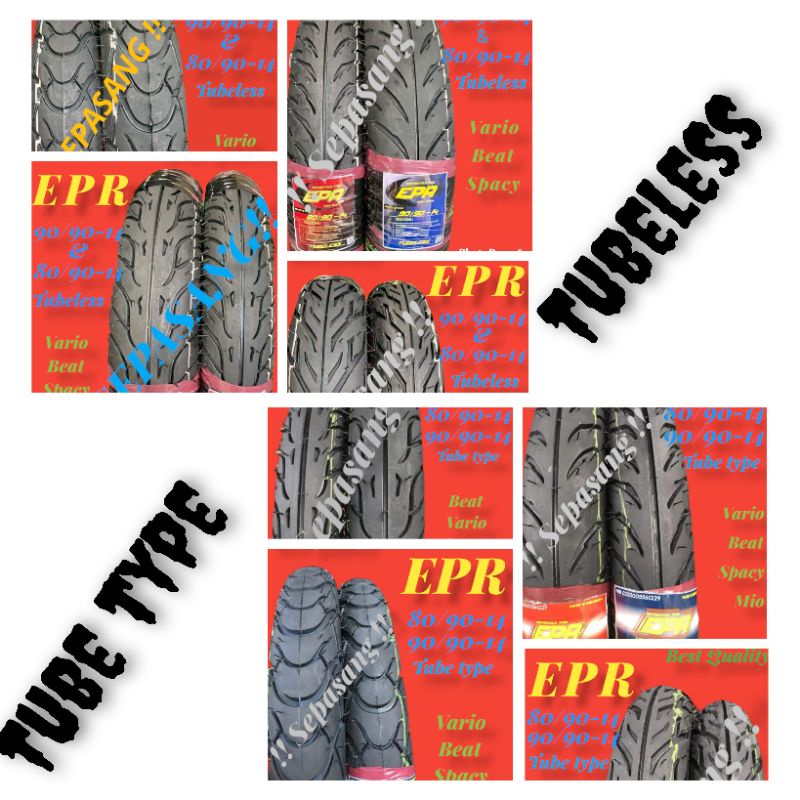 Jual Ban Motor matic Sepasang 90 90 & 80 90 ring 14 tubles atau non ...