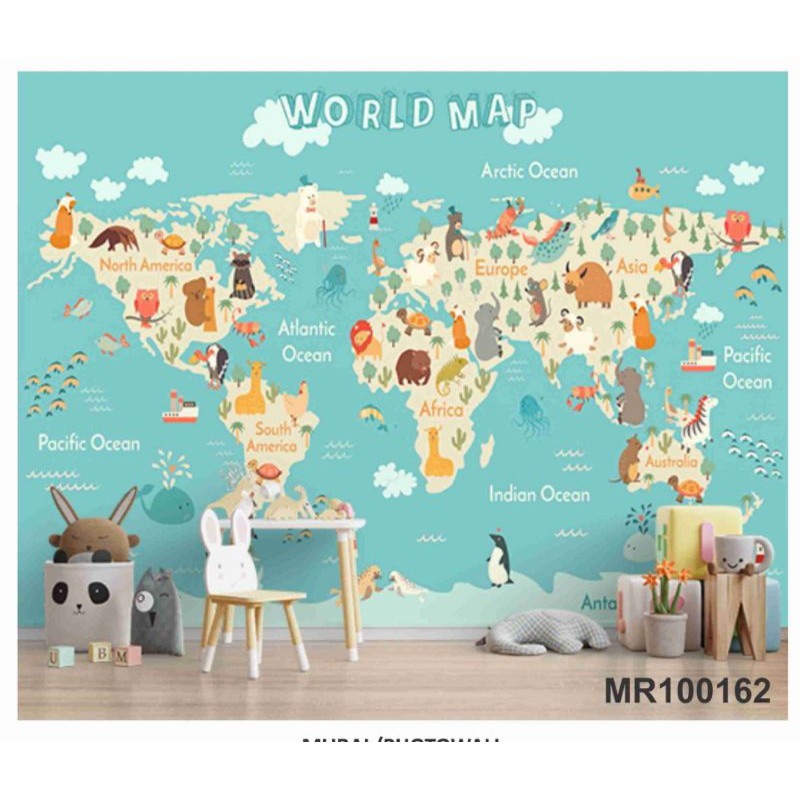 Jual wallpaper custom peta dunia world map | Shopee Indonesia