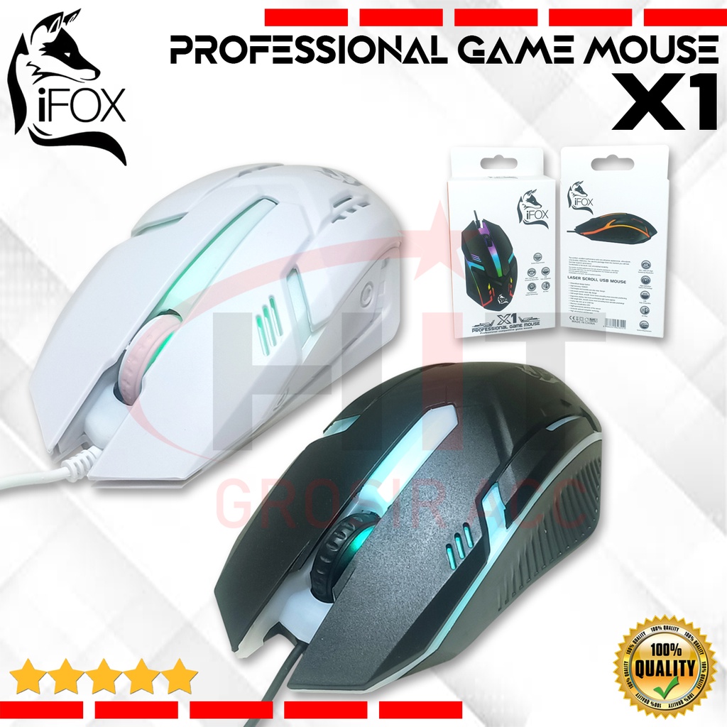 Jual Mouse Kabel Gaming X1 IFOX LED Cable Mouse Game RGB Colorful 7 LED ...
