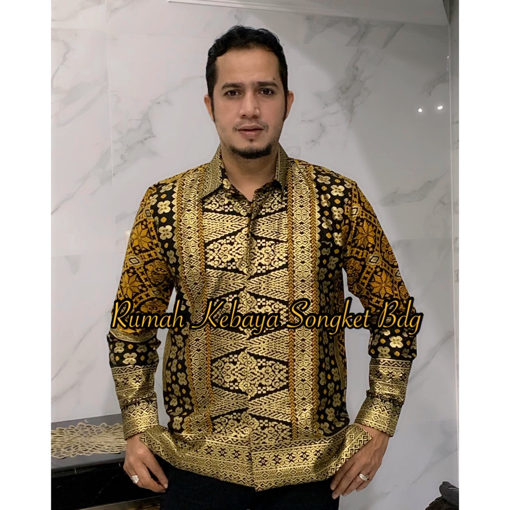 Jual KEMEJA MELISA MOTIF SONGKET PALEMBANG FULL PURING UNTUK COUPLE ...