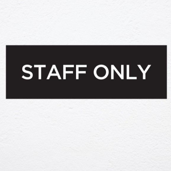 Jual Staf Only Sign Board Label acrylik Stiker Cuting & TIMBUL - dasar ...