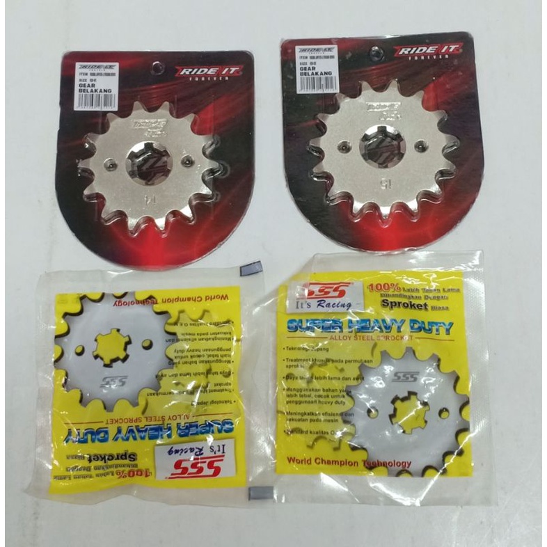 Jual GEAR/GIR DEPAN SSS/RIDE IT TEBAL 428 UKURAN 14T & 15T CBR 150 CB ...