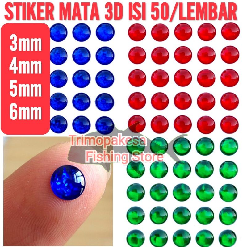 Jual Stiker Mata Ikan /Stiker Mata Ikan 3D isi 50 Mata / Stiker Mata ...
