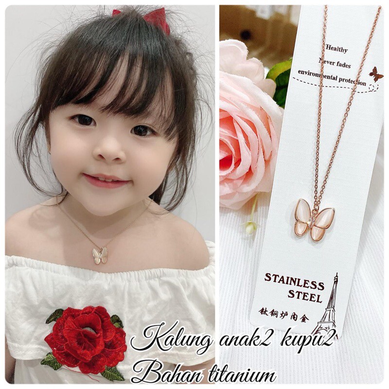 Jual Kalung titanium couple anak dan ibu rosegold anti karatan | Shopee ...